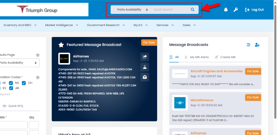 Searching for Parts and Services – Inventory Locator Service